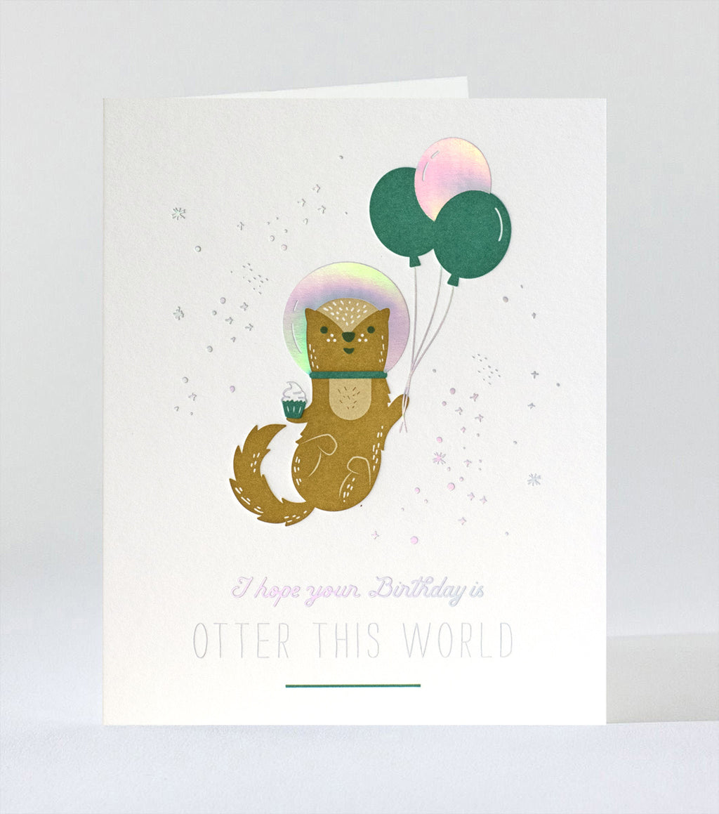 Otter This World Letterpress Greeting Card