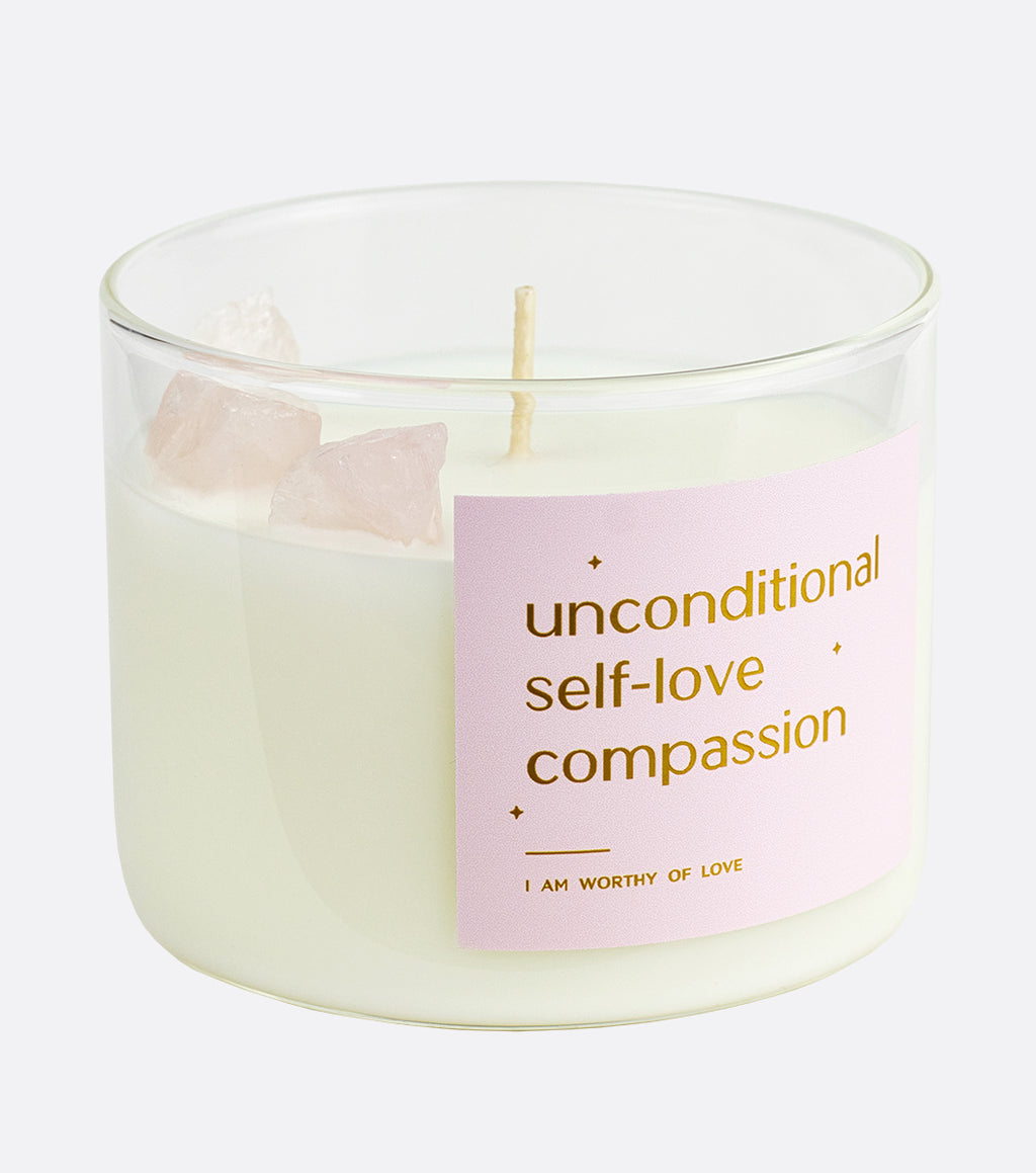 Elum Designs | Healing Candle | Unconditional Rose Quartz 10.5 oz ...
