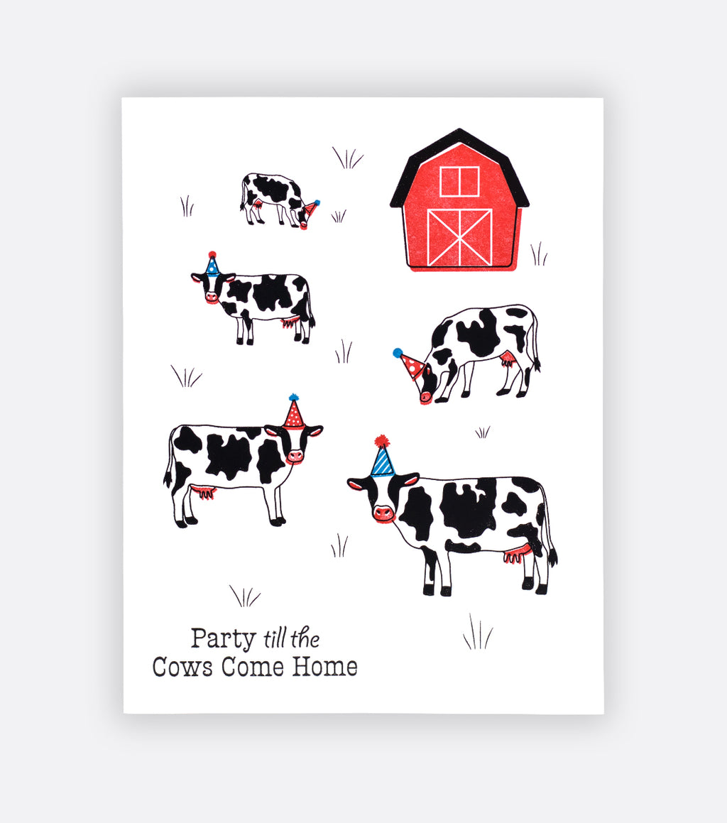 Elum Designs | Party Cows Letterpress Greeting Card