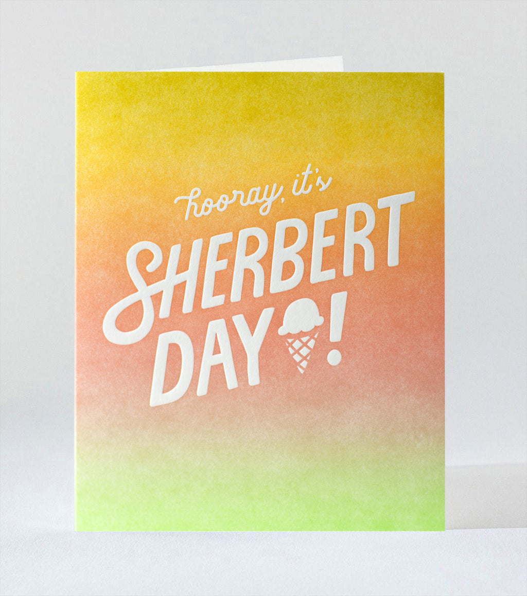 Sherbert Day Letterpress Greeting Card
