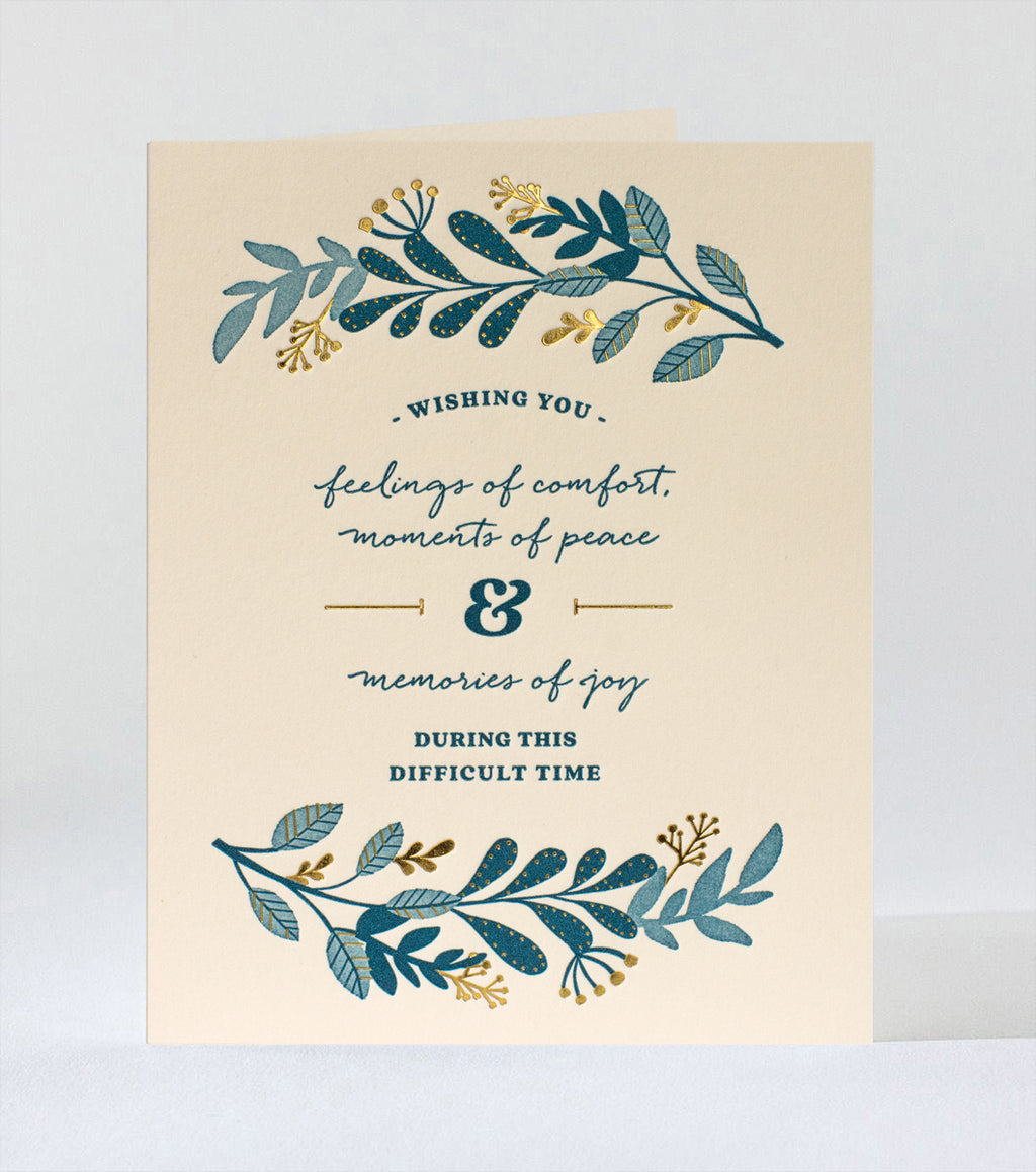 Sympathy Laurels Letterpress Greeting Card