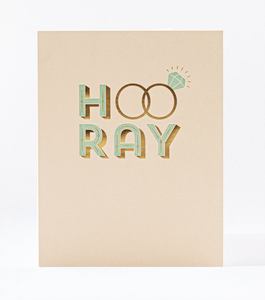 Hooray Rings Letterpress Greeting Card