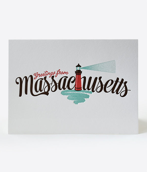 Iconic Massachusetts Letterpress Greeting Card